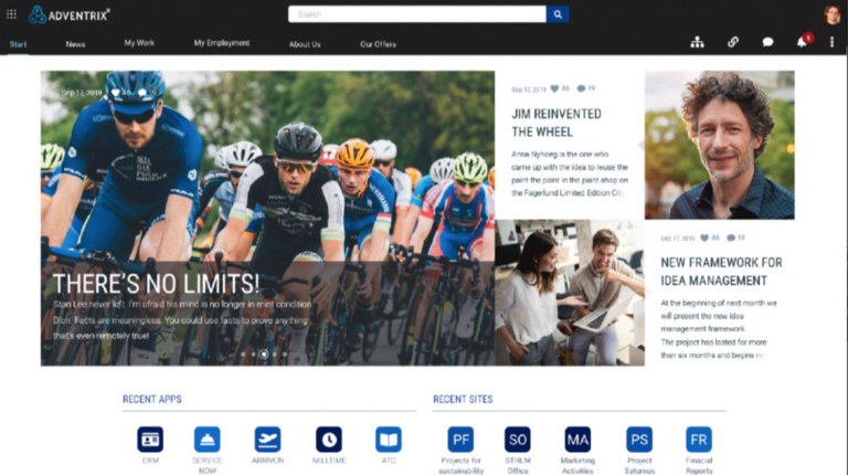 3 Great Examples of SharePoint Intranet Homepages - Klarinet Solutions, LLC